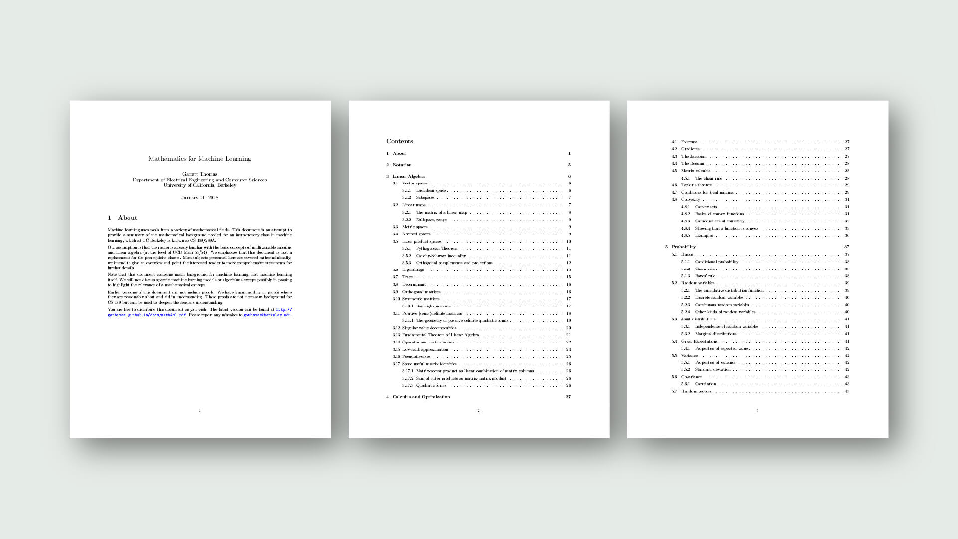 The Math of Machine Learning - Berkeley University Textbook